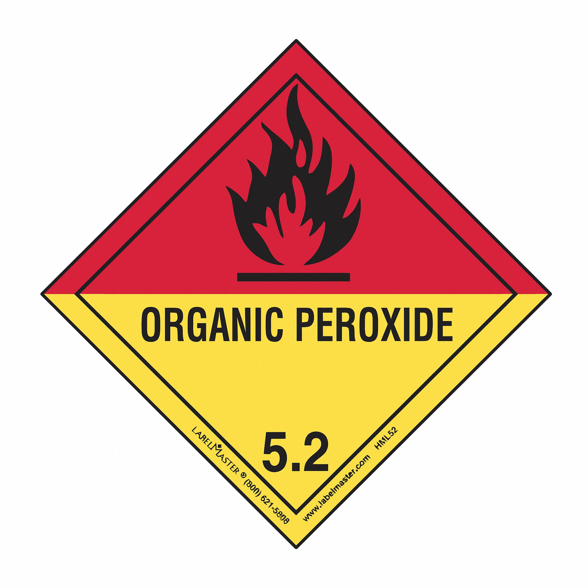 LABELMASTER, Organic Peroxide, 3 15/16 in x 3 15/16 in, DOT Container ...