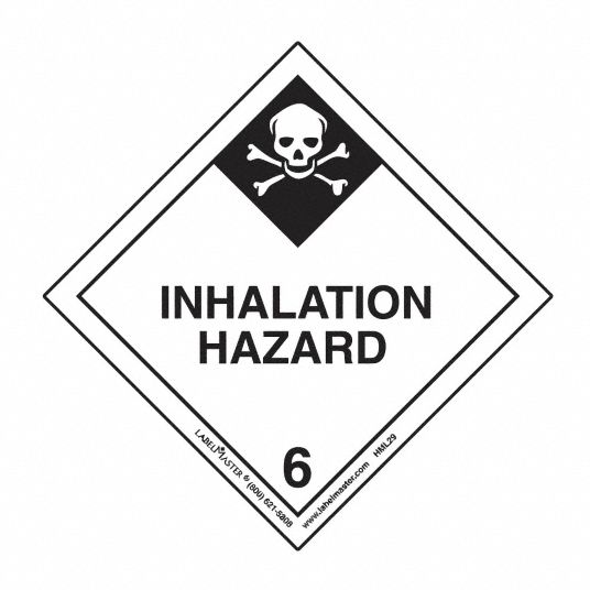 LABELMASTER DOT Container Placard: Inhalation Hazard, 3 15/16 in Label ...