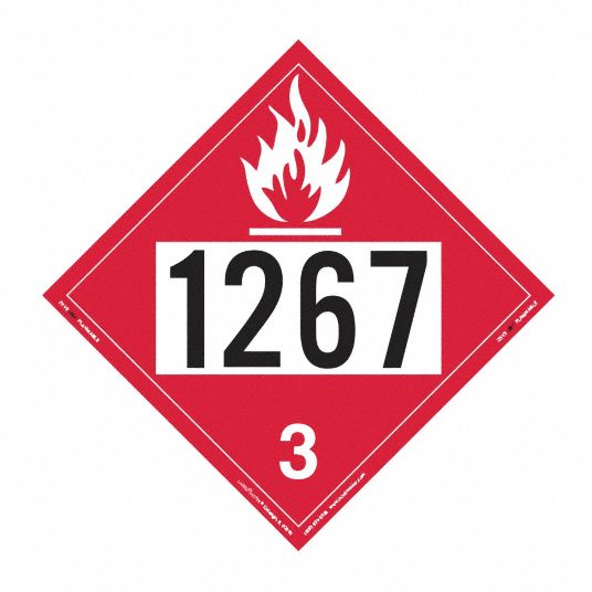 LABELMASTER, 1267, 10 3/4 in x 10 3/4 in, DOT Container Placard ...