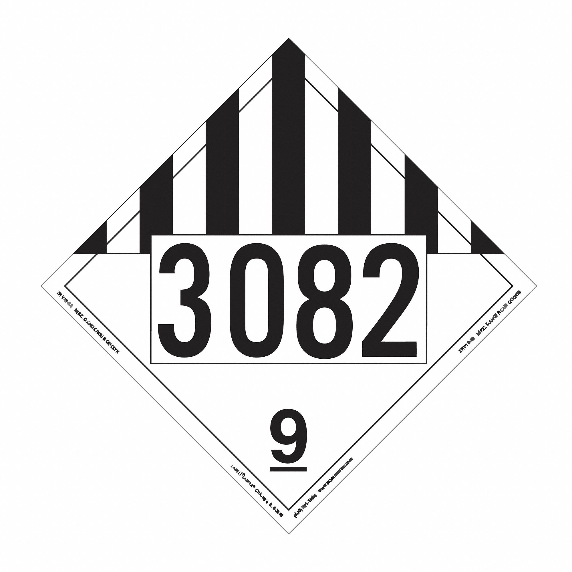 UN 3082 10 3 4 In Label Wd DOT Container Placard 35ZL45 35ZL45
