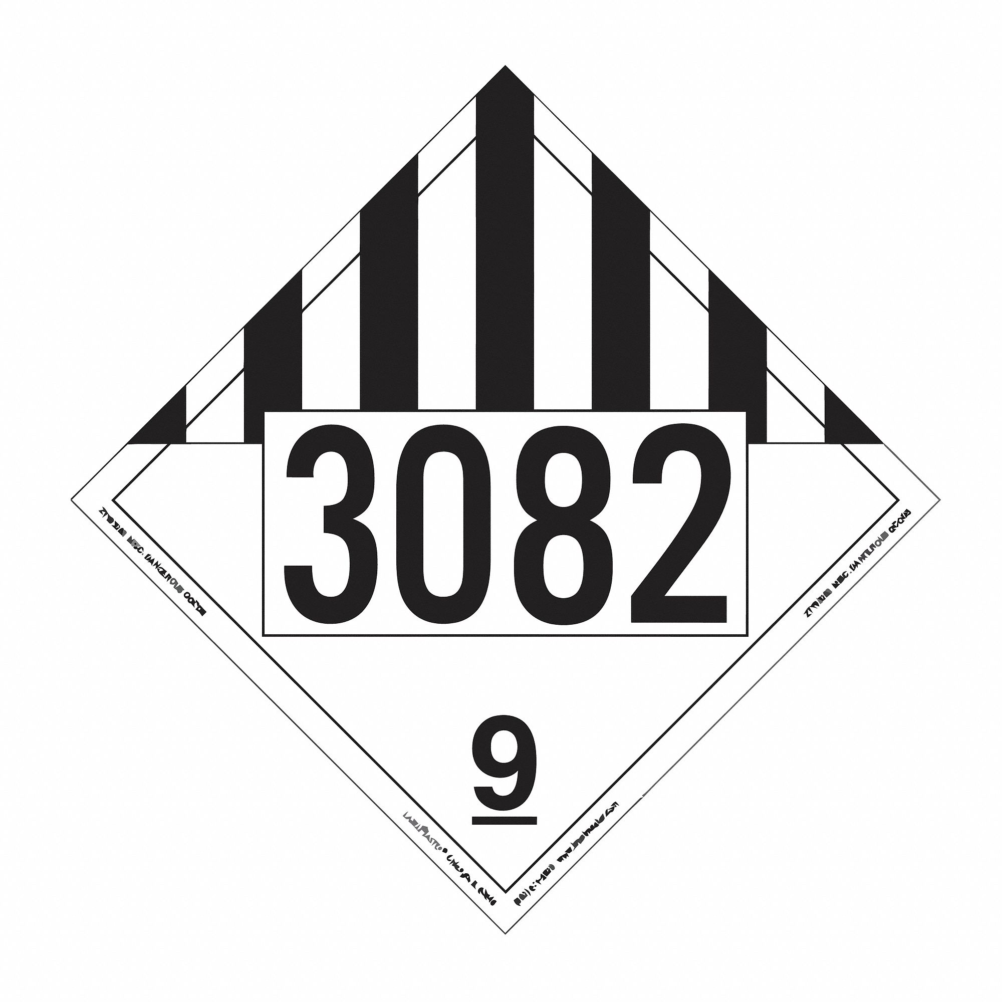 UN 3082 10 3 4 In Label Wd DOT Container Placard 35ZL51 35ZL51