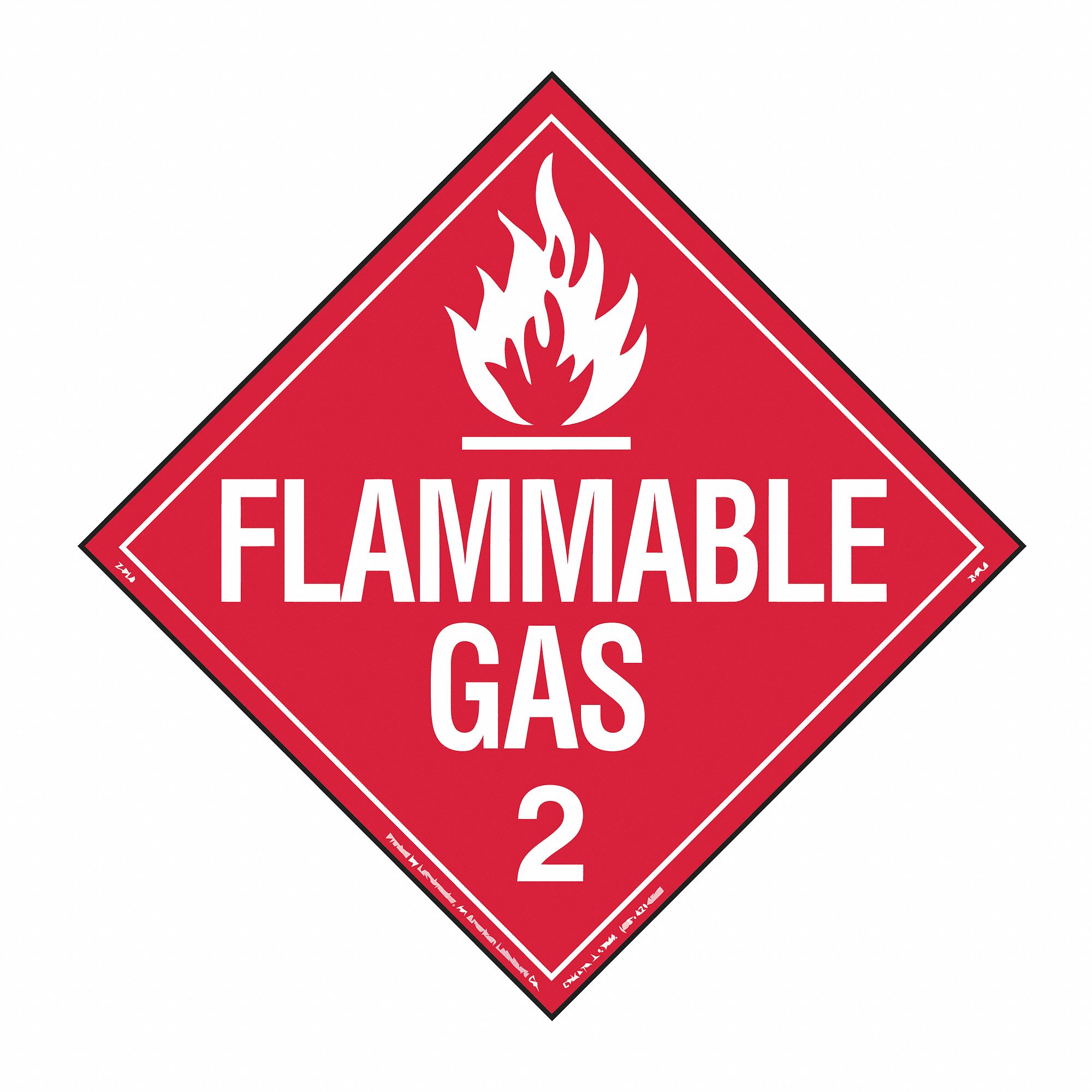 LABELMASTER, Flammable Gas, 10 3/4 in x 10 3/4 in, DOT Container ...