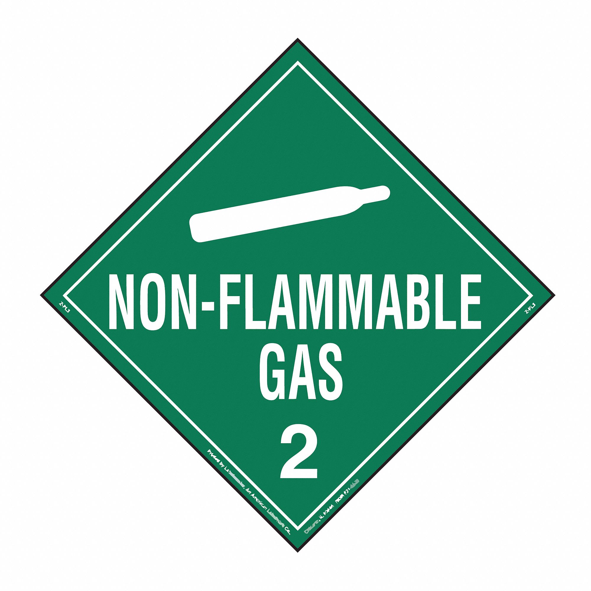 Non-Flammable Gas, 10 3/4 in Label Wd, DOT Container Placard - 35ZL62 ...