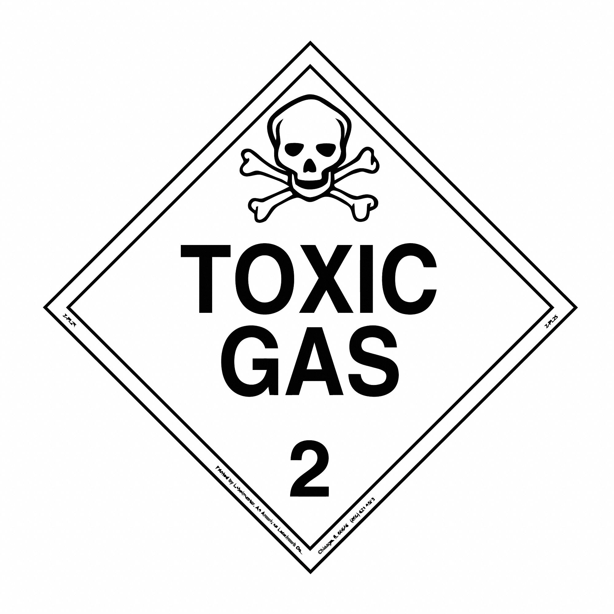 LABELMASTER, Toxic Gas, 10 3/4 in x 10 3/4 in, DOT Container Placard ...
