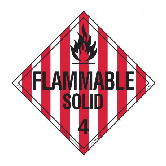 Flammable Solid, 10 3/4 in Label Wd, DOT Container Placard - 35ZL68 ...