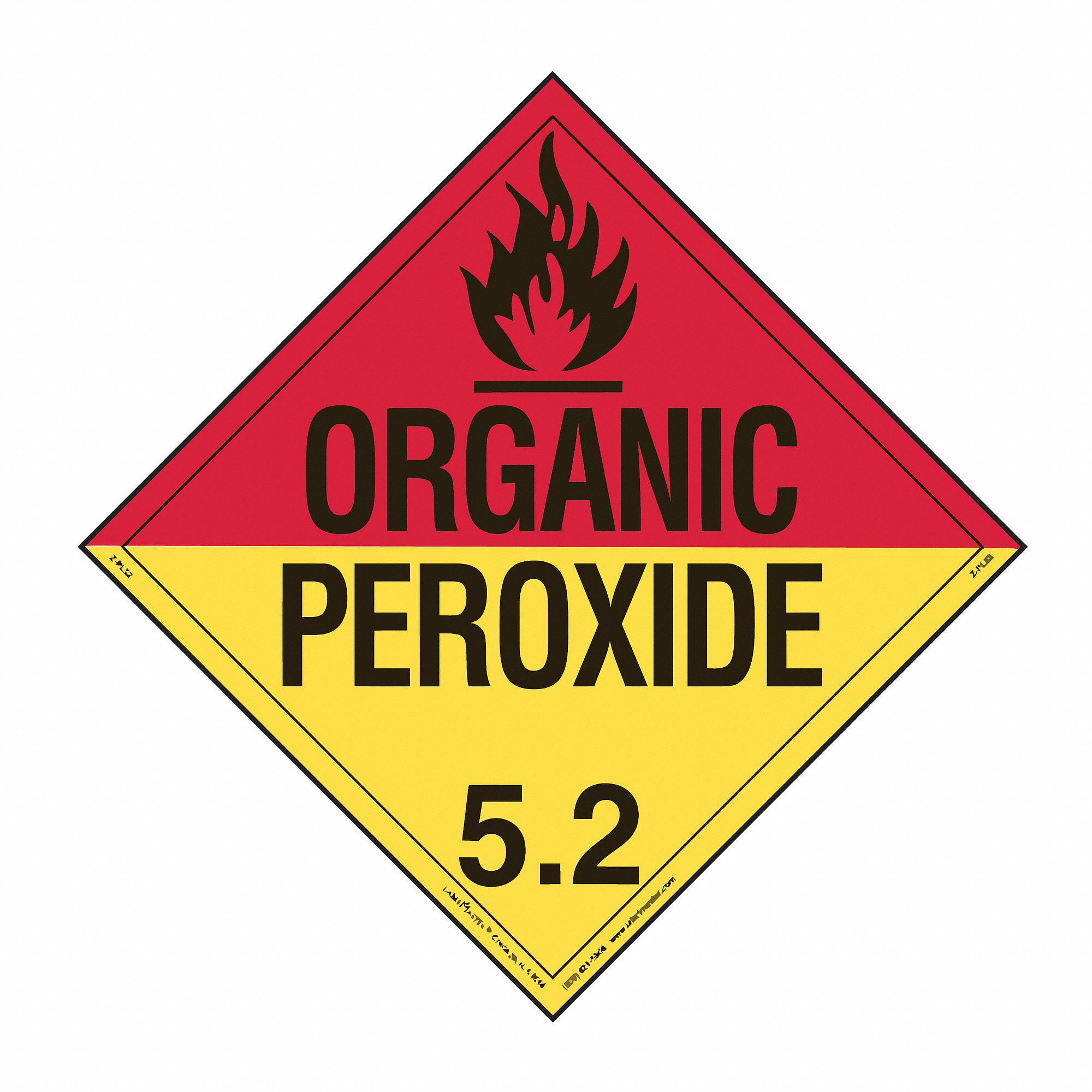 Organic Peroxide, 10 3/4 in Label Wd, DOT Container Placard - 35ZL72 ...