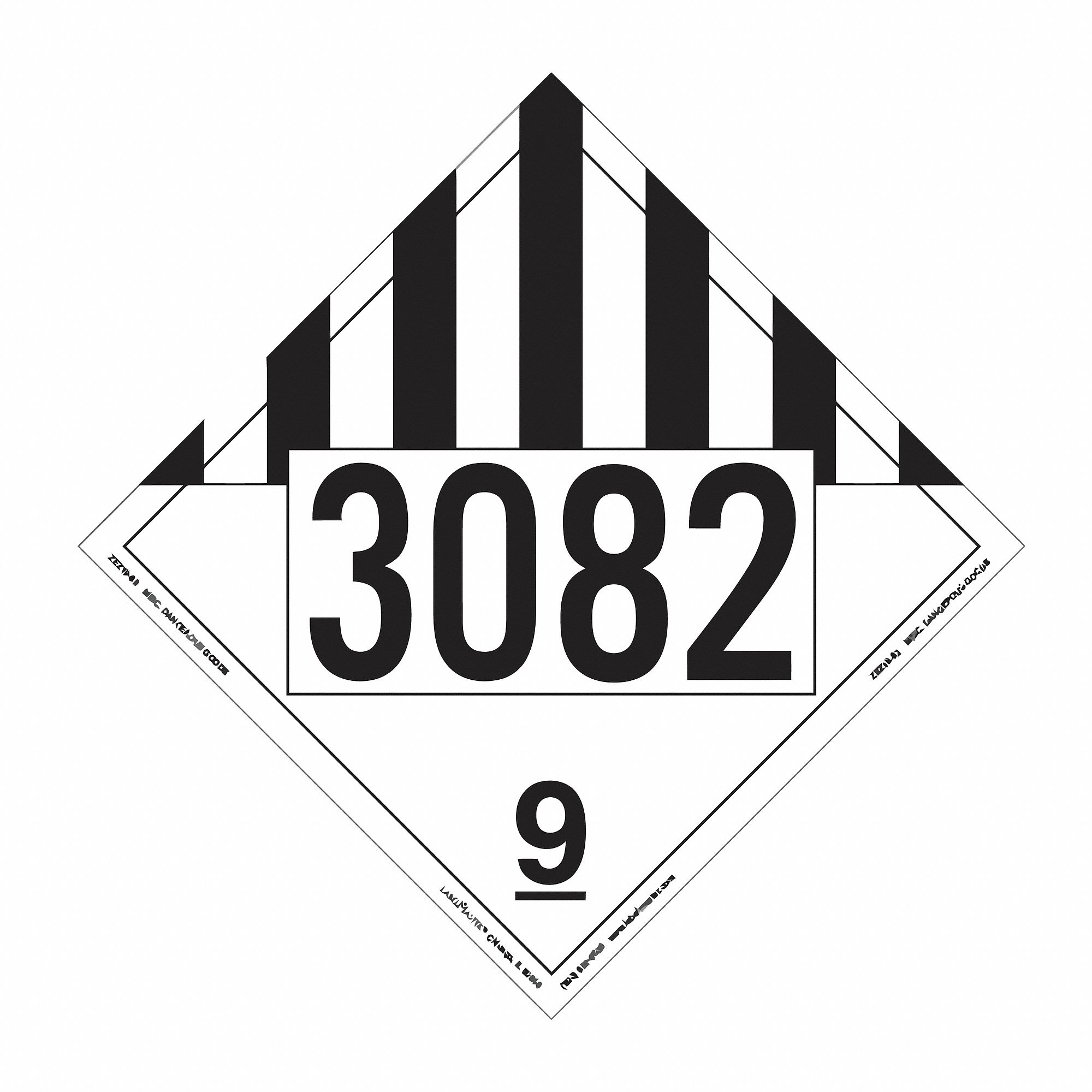 LABELMASTER, UN 3082, 10 3/4 in x 10 3/4 in, DOT Container Placard ...