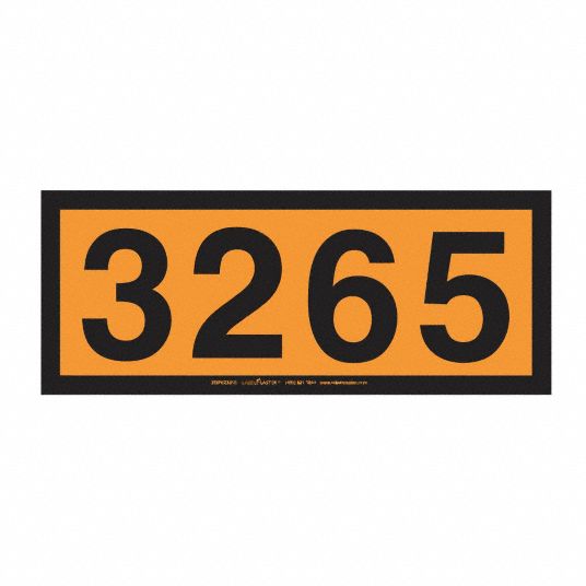LABELMASTER UN Container Placard: UN 3265, 6 19/64 in Label Wd, 15 3/4 ...