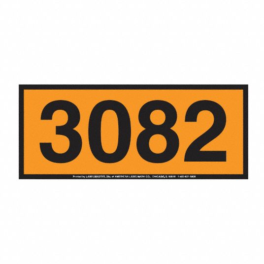 LABELMASTER, UN 3082, 15 3/4 in x 6 5/16 in, UN Container Placard ...