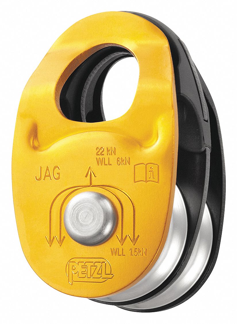 PETZL Pulley with Fixed Point, 4946 lb., Gold - 35ZM18|P45 - Grainger