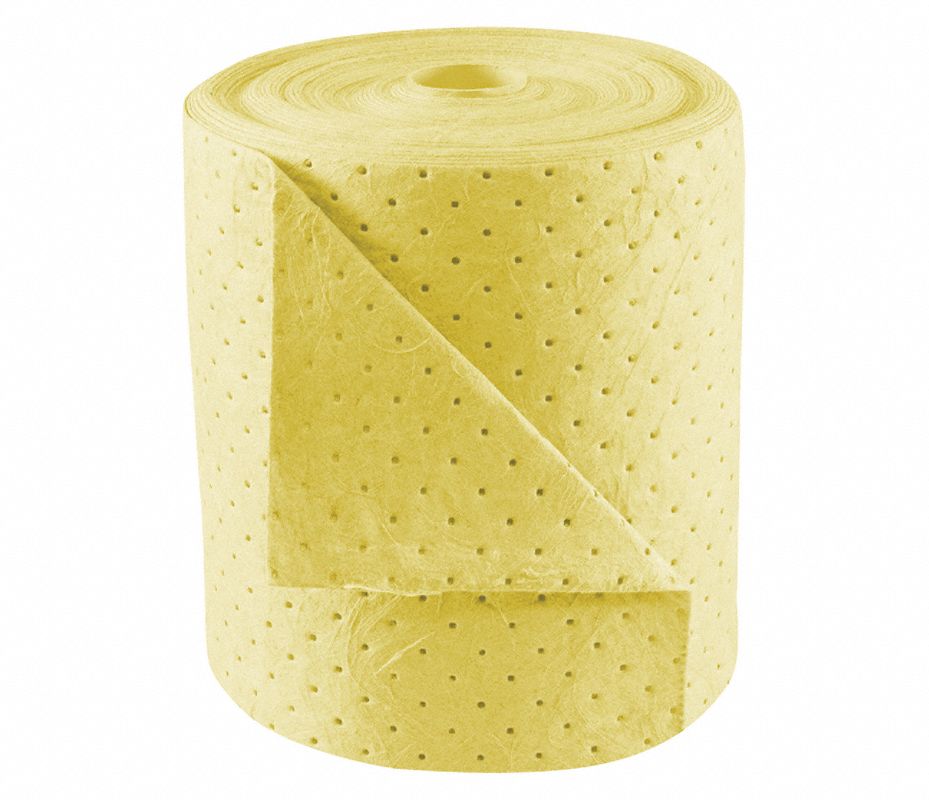 CONDOR Rollo Absorbente Químicos Fuertes 15" x 150 pies Polipropileno ...