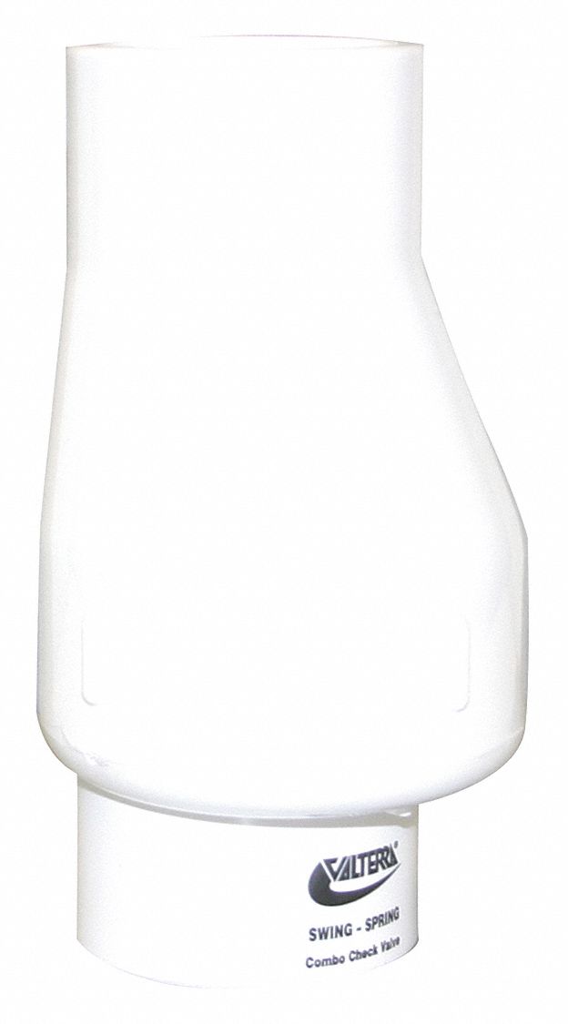 White Valterra 200-U20 PVC Swing/Spring Combination Check Valve 2 Union ...