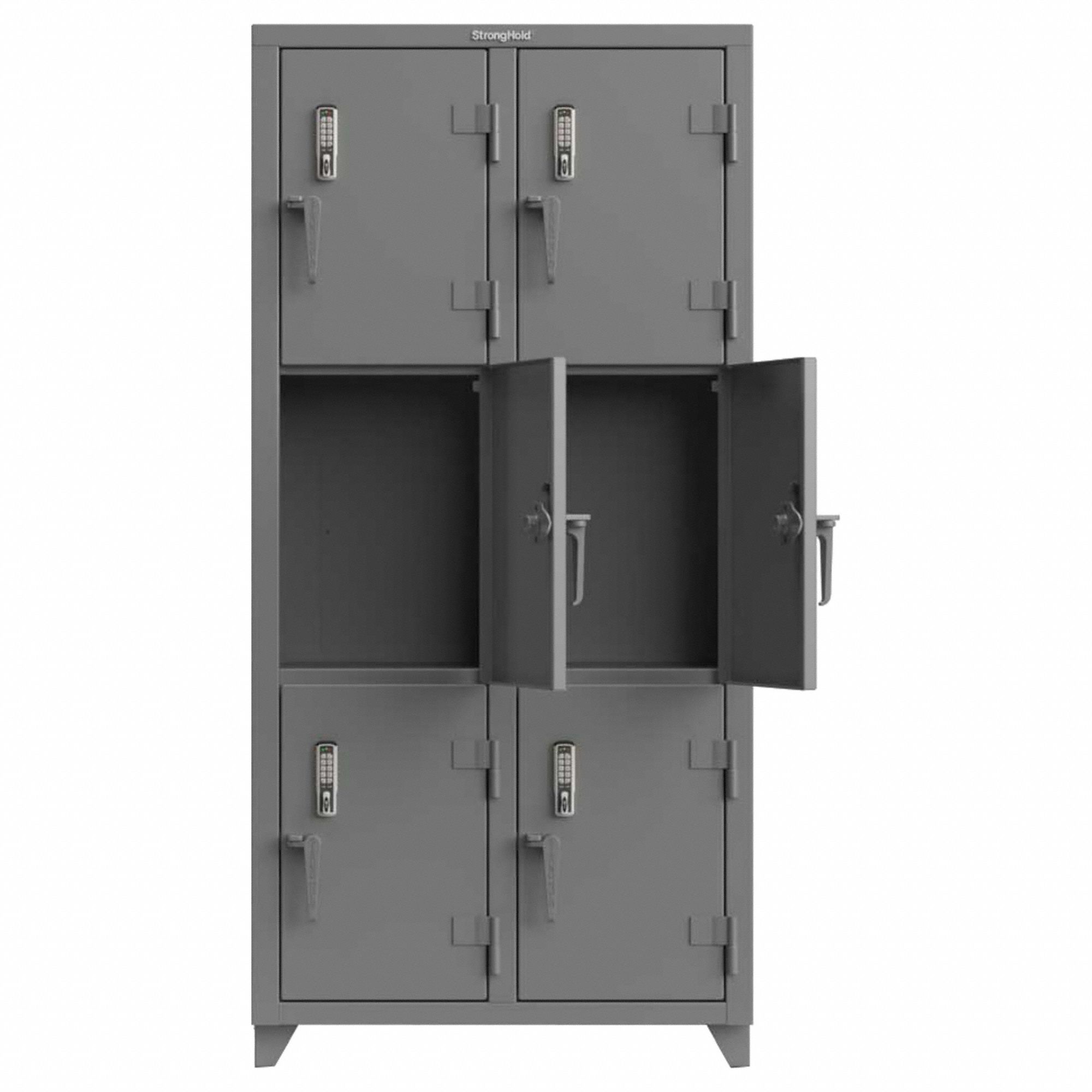 STRONG HOLD, 36 in x 18 in x 75 in, 3 Tiers, Locker - 804U66|36-6D-18 ...