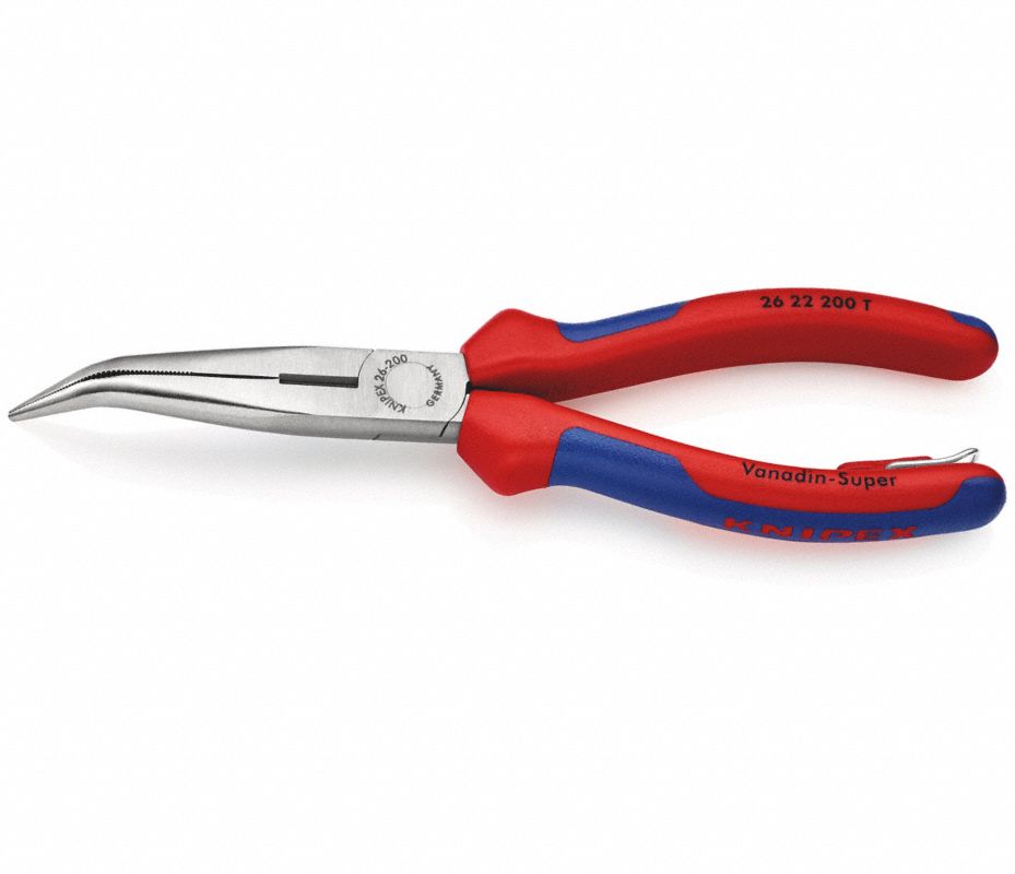 KNIPEX Pinza Punta Curva Curva 7" Acero Rojo/Azul - Pinzas de Punta ...