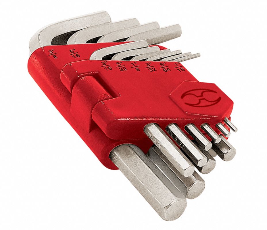 TRUPER Juego de Llaves Hexagonales Piezas: 10 Puntas: 20 Mango En L SAE ...