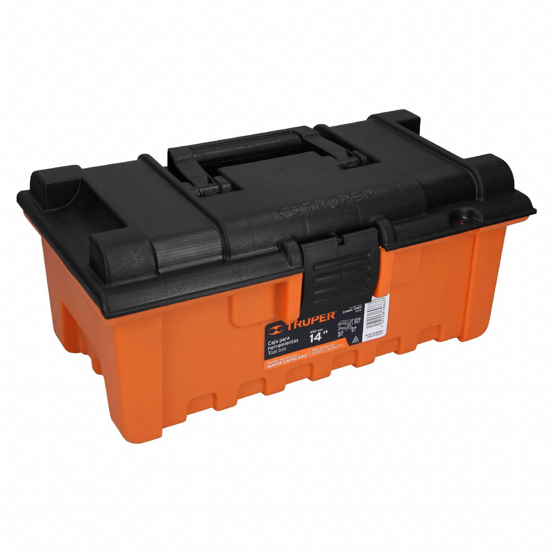 TRUPER Caja de Herramientas Portátil Polipropileno Naranja 6-1/2" x 14 ...