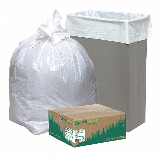 White Can Liners,16 Gal,PK150 - Grainger