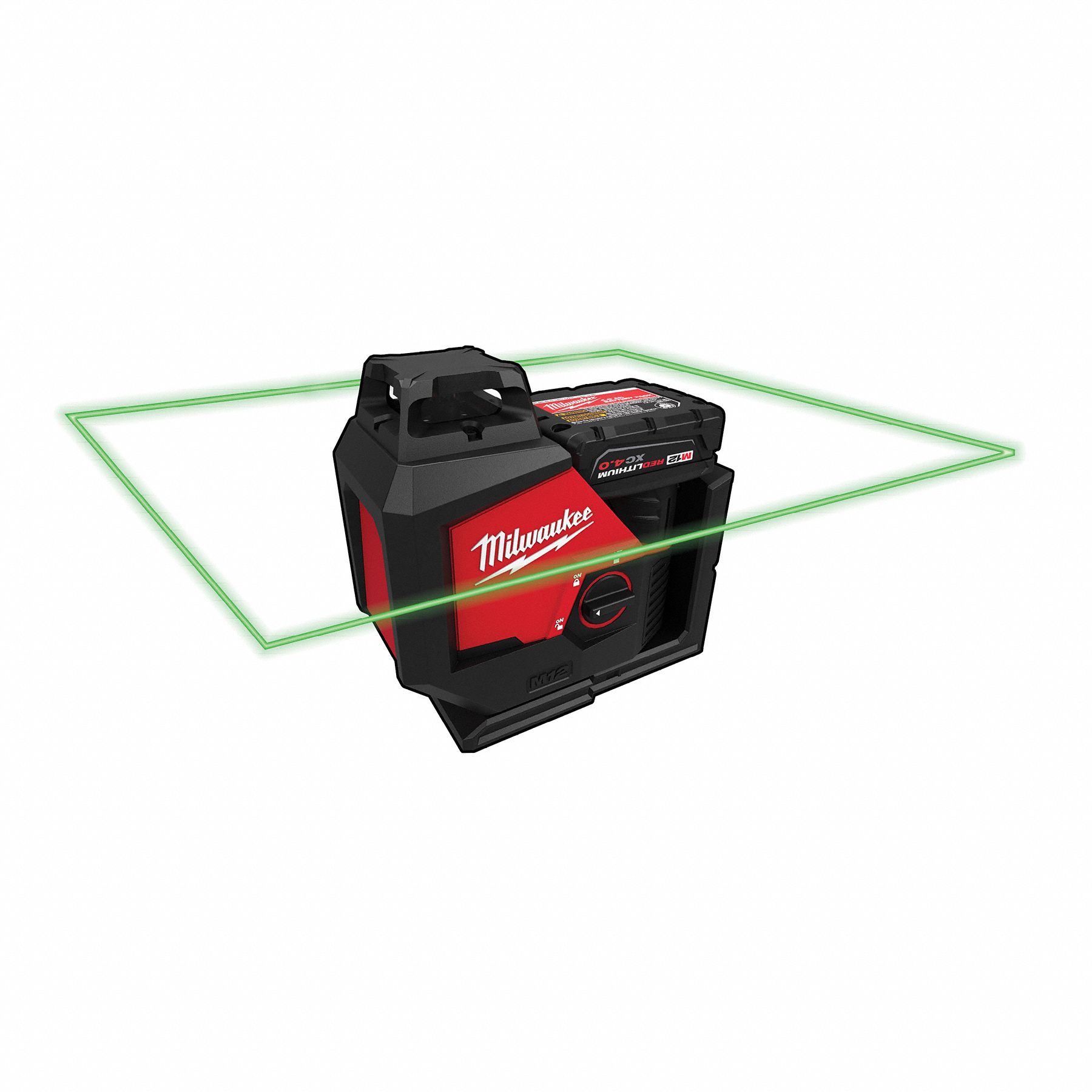 MILWAUKEE, 0 Lines and 0 Dots, Green Beam, Single Plane Laser Kit ...