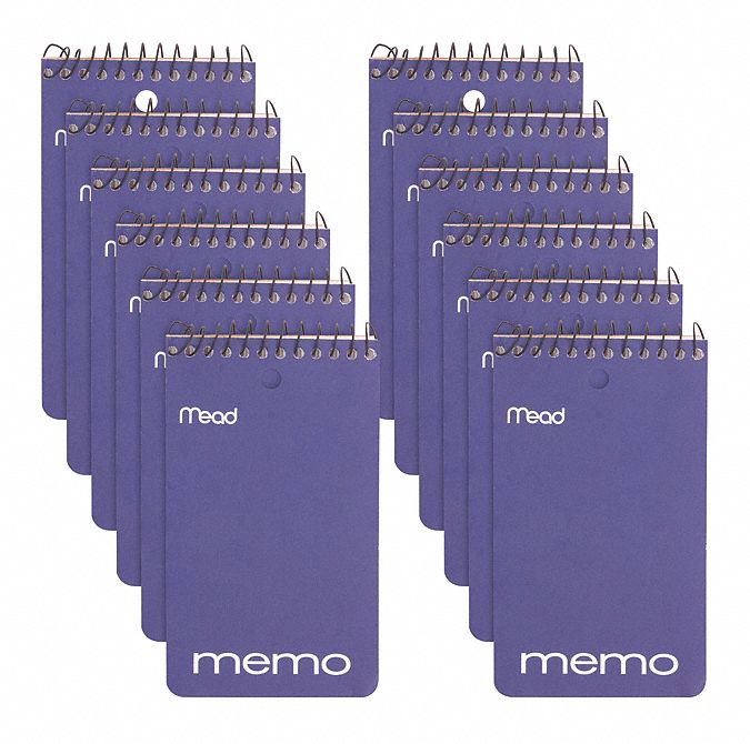 Memo Book,60 Sheets,3" x 5",PK12 - Grainger