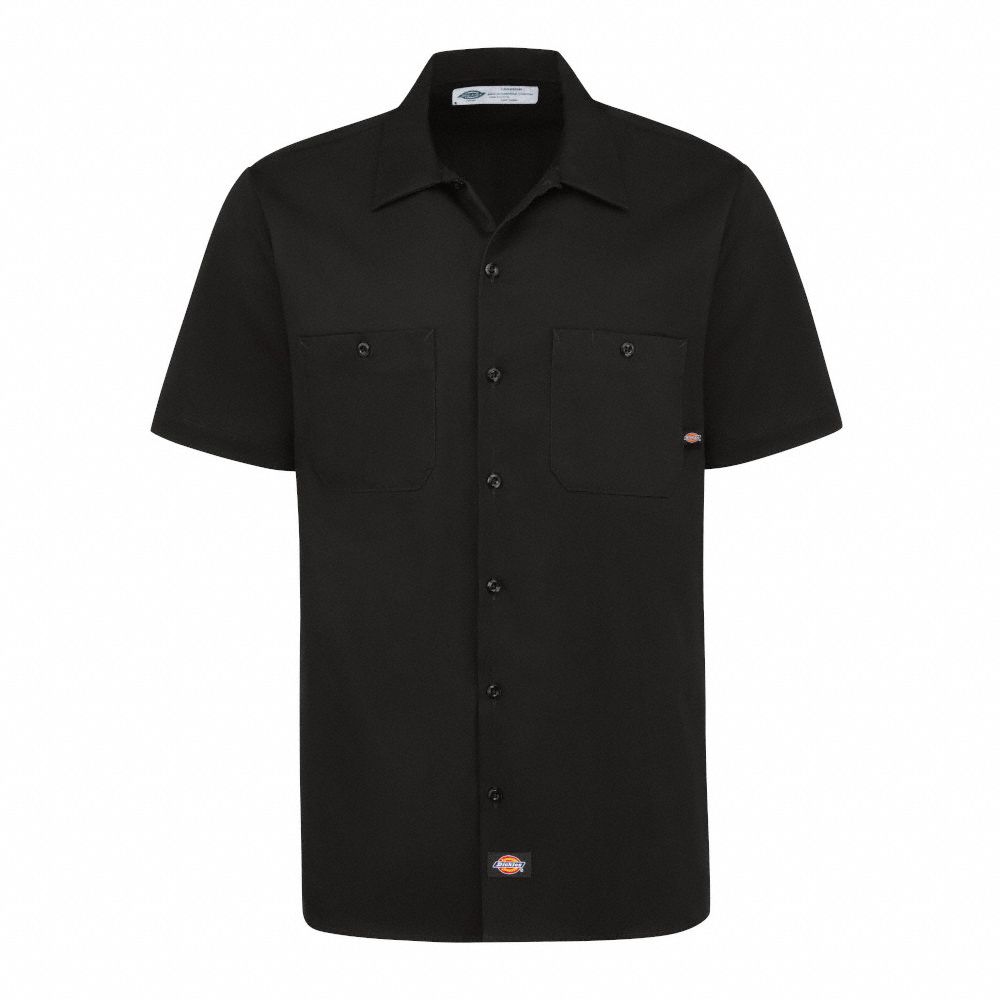 DICKIES, Men's, Short Sleeve, Shirt - 367P96|S307BK RG L - Grainger