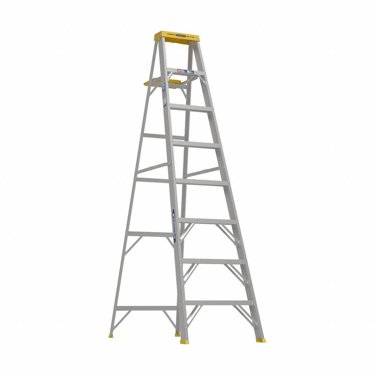 WERNER, 8 ft Ladder Size, Aluminum, Stepladder - 4GNK8|368 - Grainger