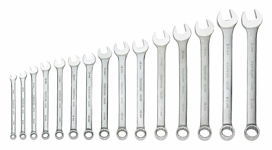 Combination Wrench Set, Satin - Grainger