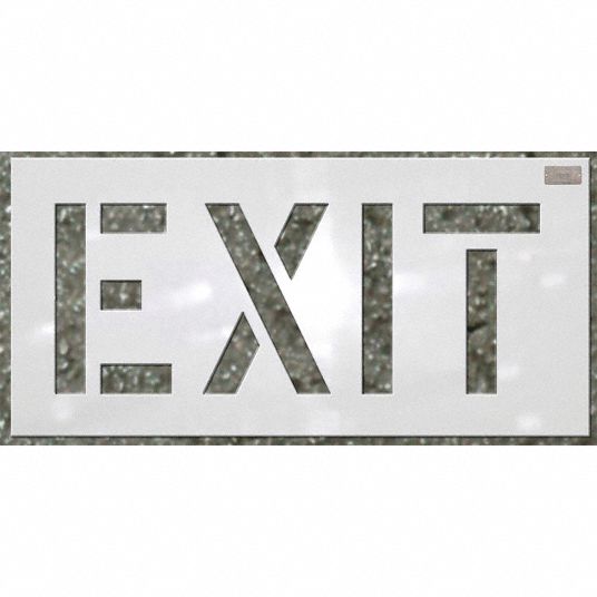 Exit, 0.125 in Thick, Individual Stencil - 36A415|70093 - Grainger