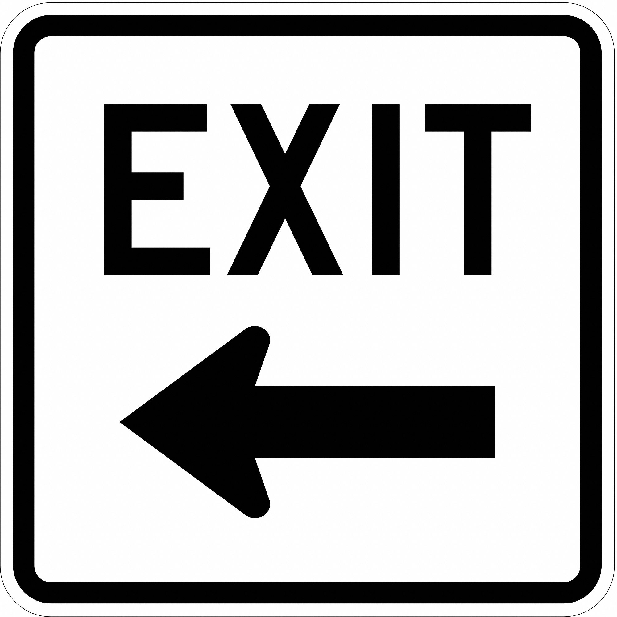 18 in x 18 in Nominal Sign Size, Aluminum, Exit Sign - 36A804|T1-1024 ...