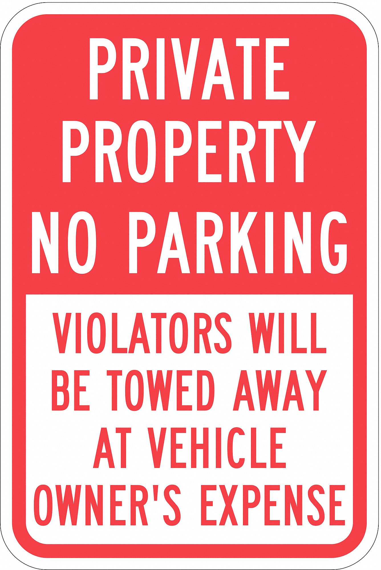 18 in x 12 in Nominal Sign Size, Aluminum, Property Signs - 36A889|T1 ...