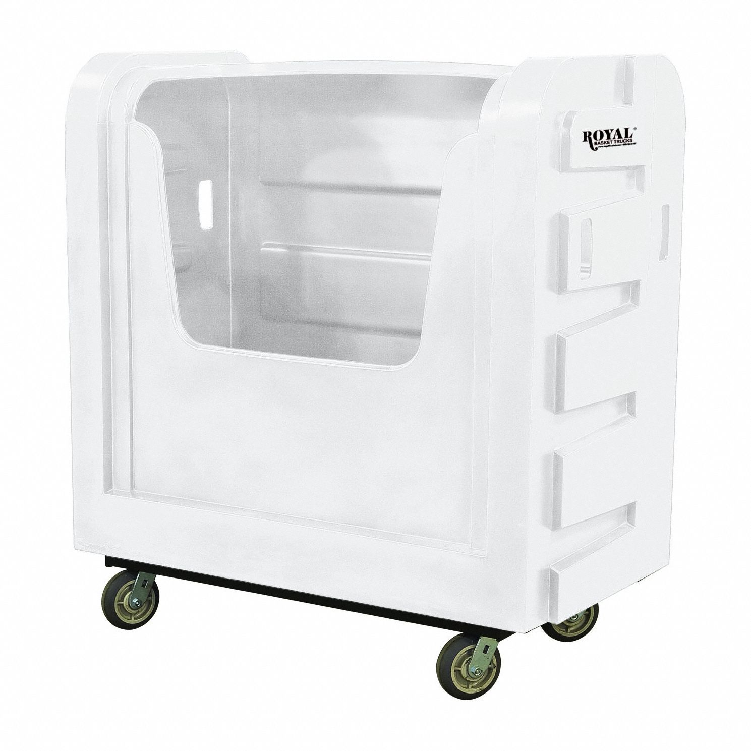 ROYAL BASKET TRUCKS, White, (2) Rigid/(2) Swivel, Bulk Transport Cart ...