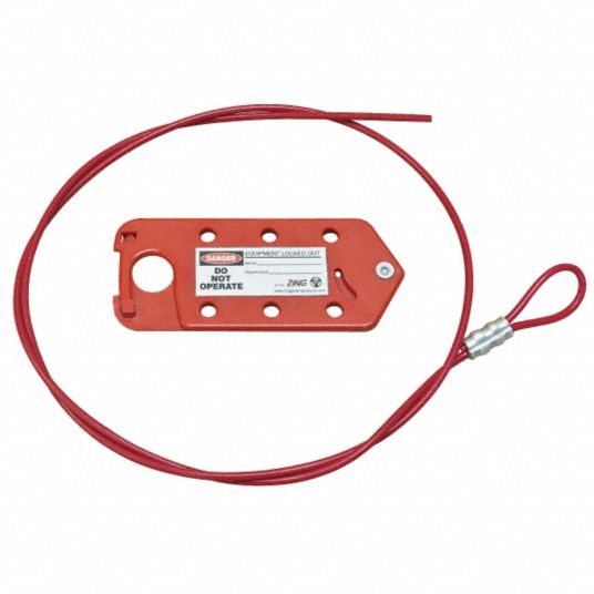ZING Cable Lockout: Squeeze Handle, Includes Cable, Steel, 10 ft Cable ...