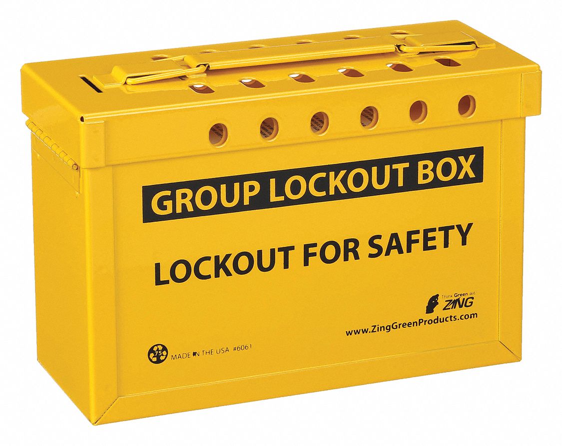 ZING, Stainless Steel, Yellow, Group Lockout Box - 36D366|6061 - Grainger