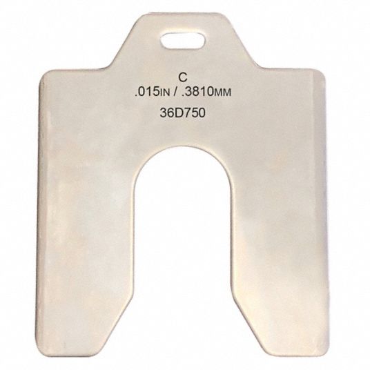 Tabbed, C Trade Size, Slotted Shim,Tabbed,0.015" Thk,4" L,PK20 - 36D750 ...