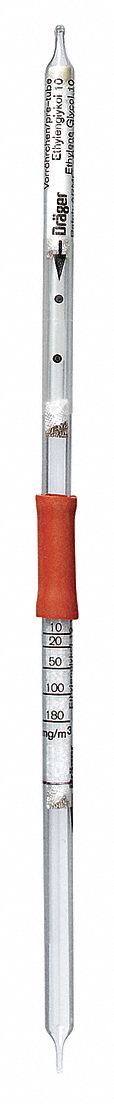 Glass, Reagent Detector Tube, Detects For Ethylene Glycol, 10 to 180mg ...