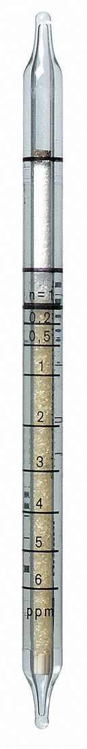 Glass, Reagent Detector Tube, Detects For Hydrogen Sulfide, 0.2 to 6 ...