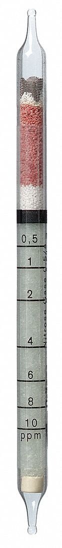 Glass, Reagent Detector Tube, Detects For Nitrous Fumes, 0.5 to 10 ppm ...