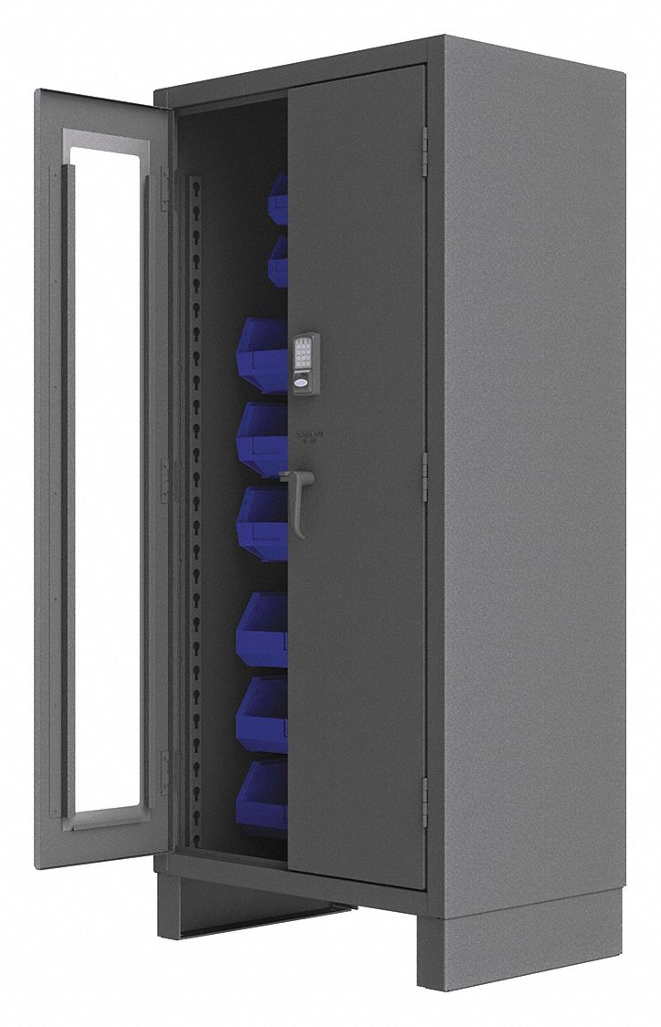 DURHAM MFG Bin Cabinet: 36 in x 24 in 78 in, 0 Shelves, 30 Bins, Blue ...