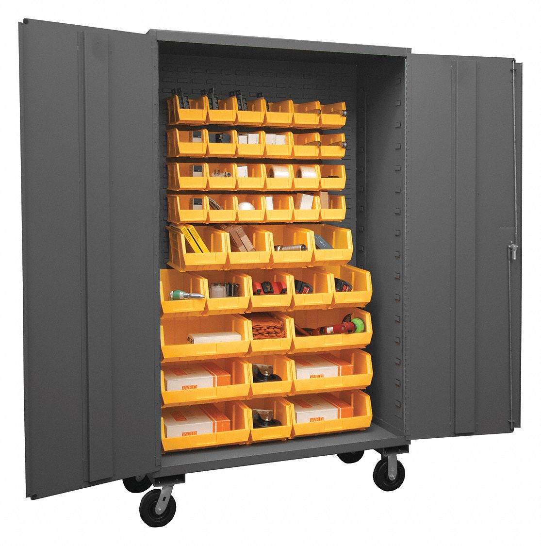 DURHAM MFG Bin Cabinet: 48 in x 24 in x 80 in, 0 Shelves, 42 Bins ...