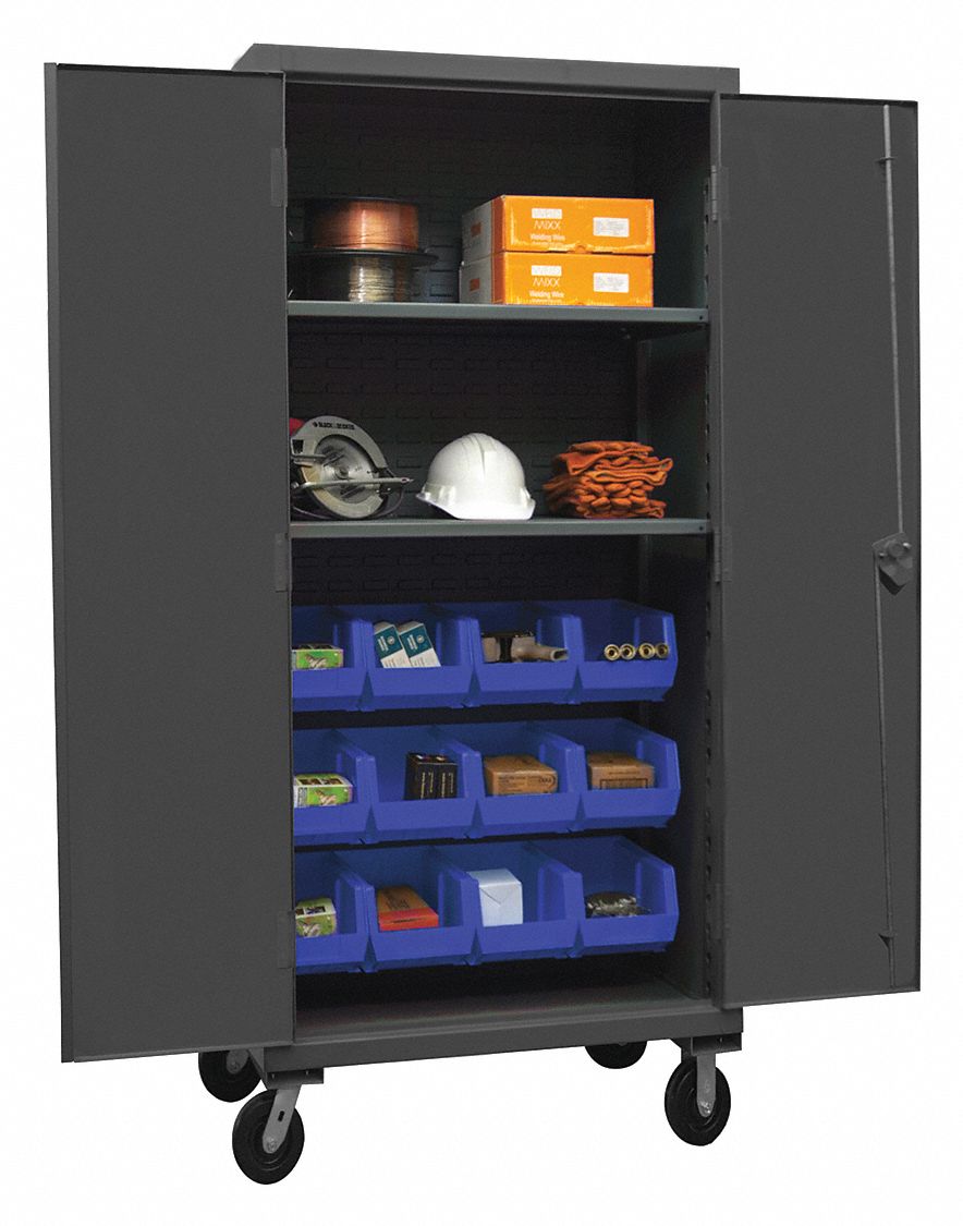 DURHAM MFG, 36 in x 24 in x 80 in, 2 Shelves, Bin Cabinet - 36EZ57 ...