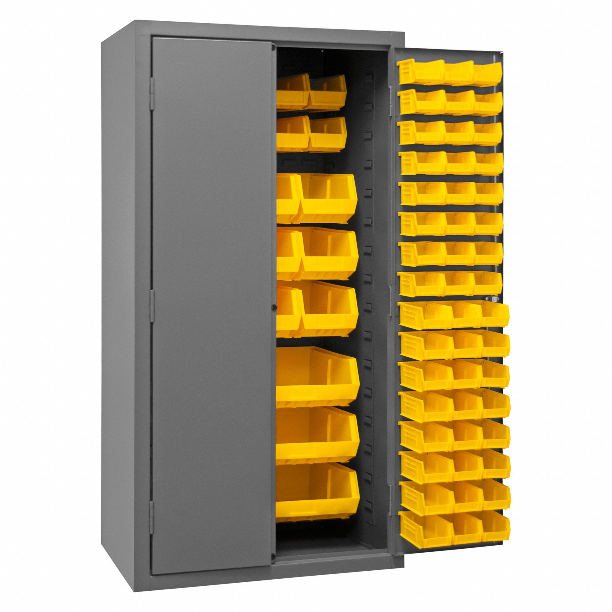 DURHAM MFG Bin Cabinet: 36 in x 24 in 72 in, 0 Shelves, 126 Bins ...