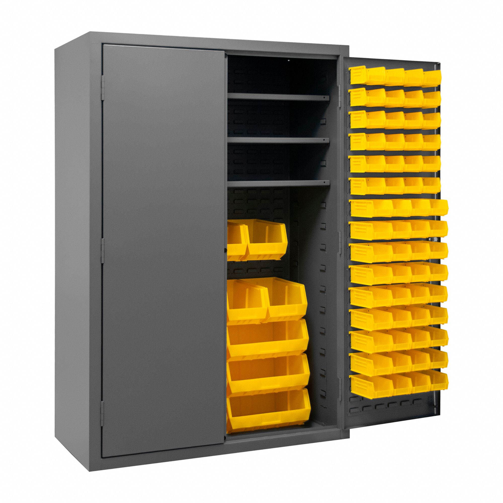 DURHAM MFG Bin Cabinet: 48 in x 24 in 72 in, 3 Shelves, 138 Bins ...