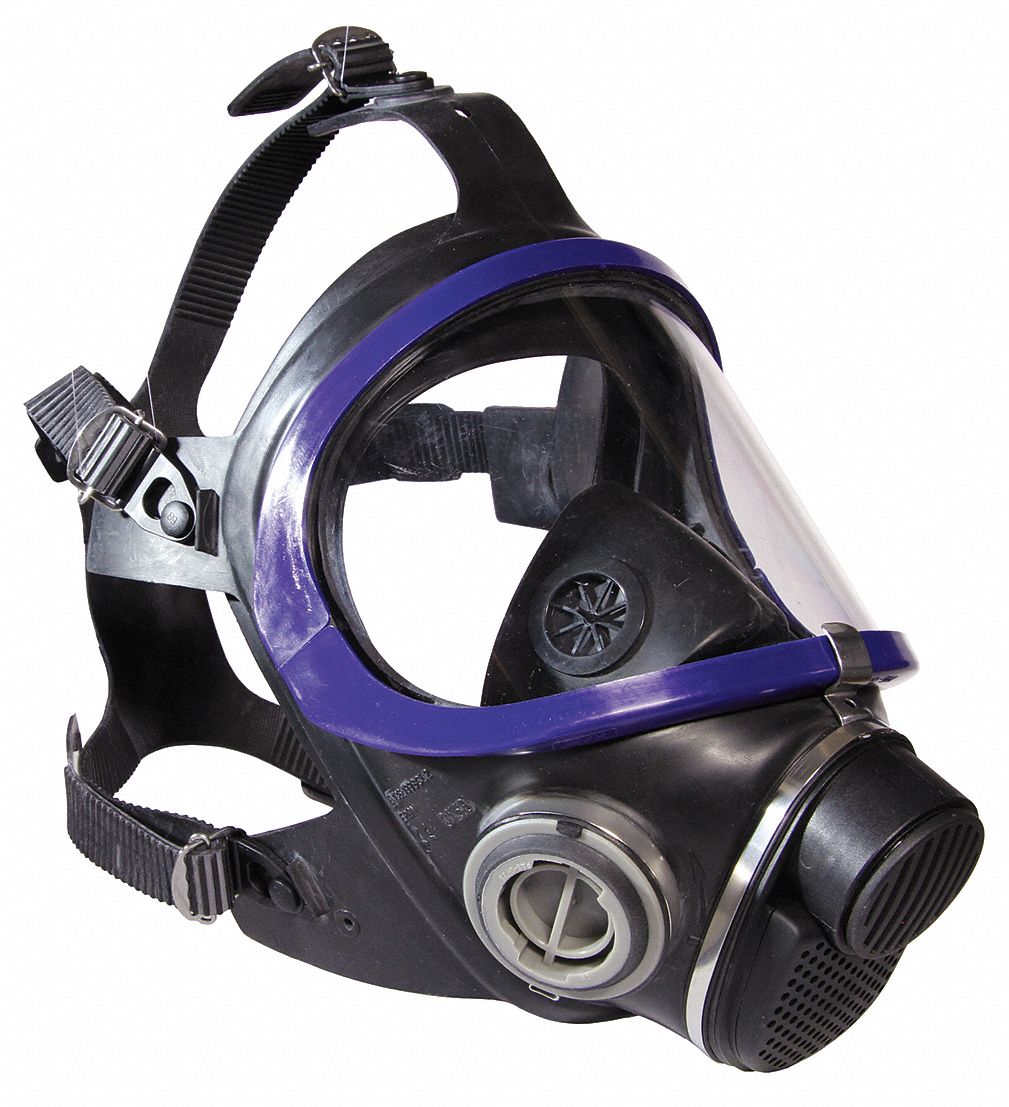 DRAEGER FULL-FACE MASK, EPDM/PLASTIC/PC, BLUE, MEDIUM, 5-POINT HARNESS ...