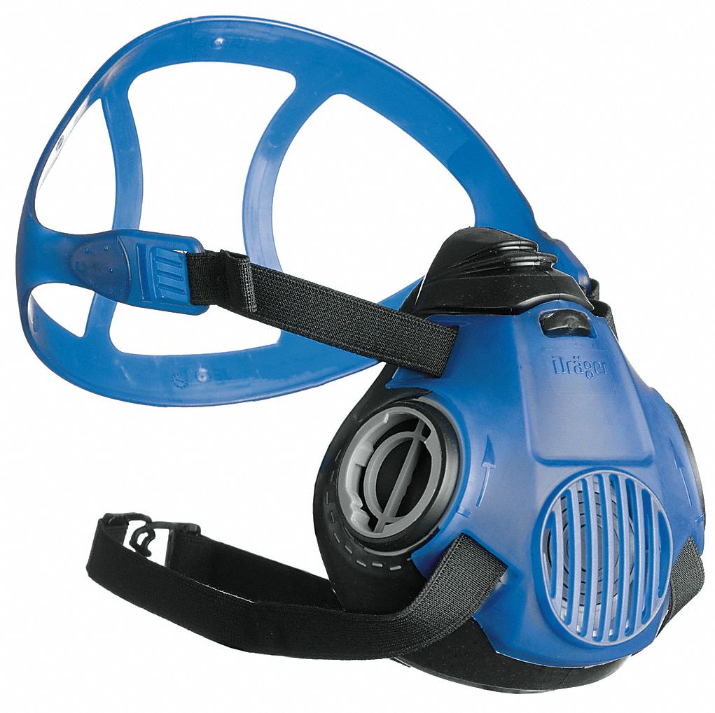 DRAEGER HALF-FACE MASK WITH DROP-DOWN NEXT STRAP, DRAGERFLEX, M, 5-PT ...