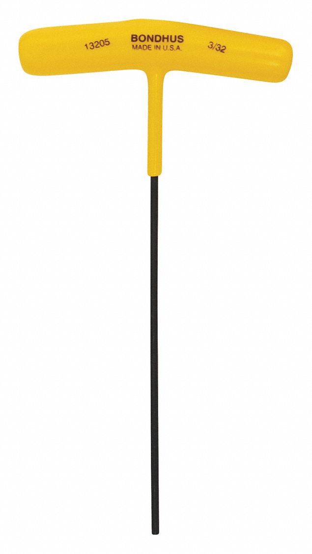 BONDHUS 3-32 Inch Straight Hex T-Wrench - 36F643|13205 - Grainger