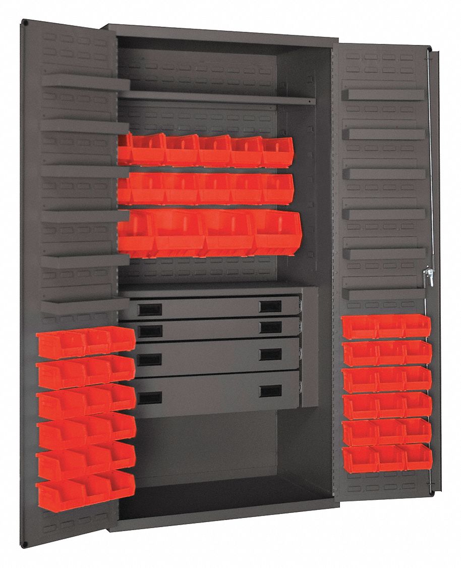 DURHAM MFG, 36 in x 24 in 72 in, 13 Shelves, Bin Cabinet - 36FA89 ...