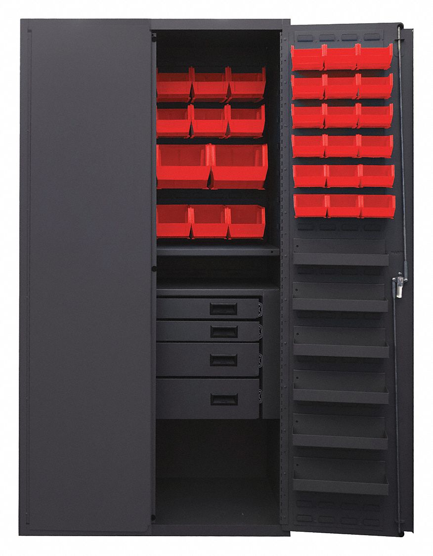 DURHAM MFG, 36 in x 24 in 72 in, 13 Shelves, Bin Cabinet - 36FA92 ...