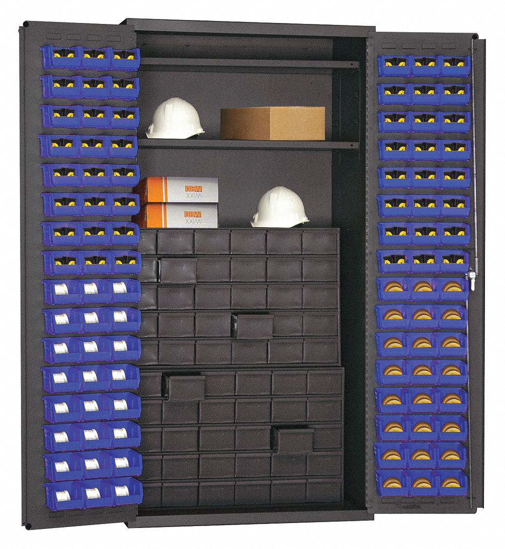 DURHAM MFG, 36 in x 24 in 72 in, 2 Shelves, Bin Cabinet - 36FA99|3501 ...