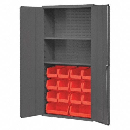 DURHAM MFG, 36 in x 18 in 72 in, 2 Shelves, Bin Cabinet - 36FC05|3602 ...