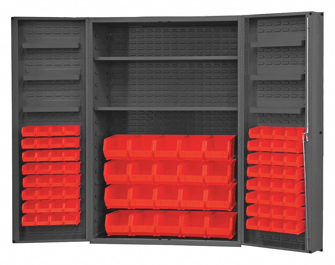 DURHAM MFG, 48 in x 24 in 72 in, 8 Shelves, Bin Cabinet - 36FC16|DC48 ...