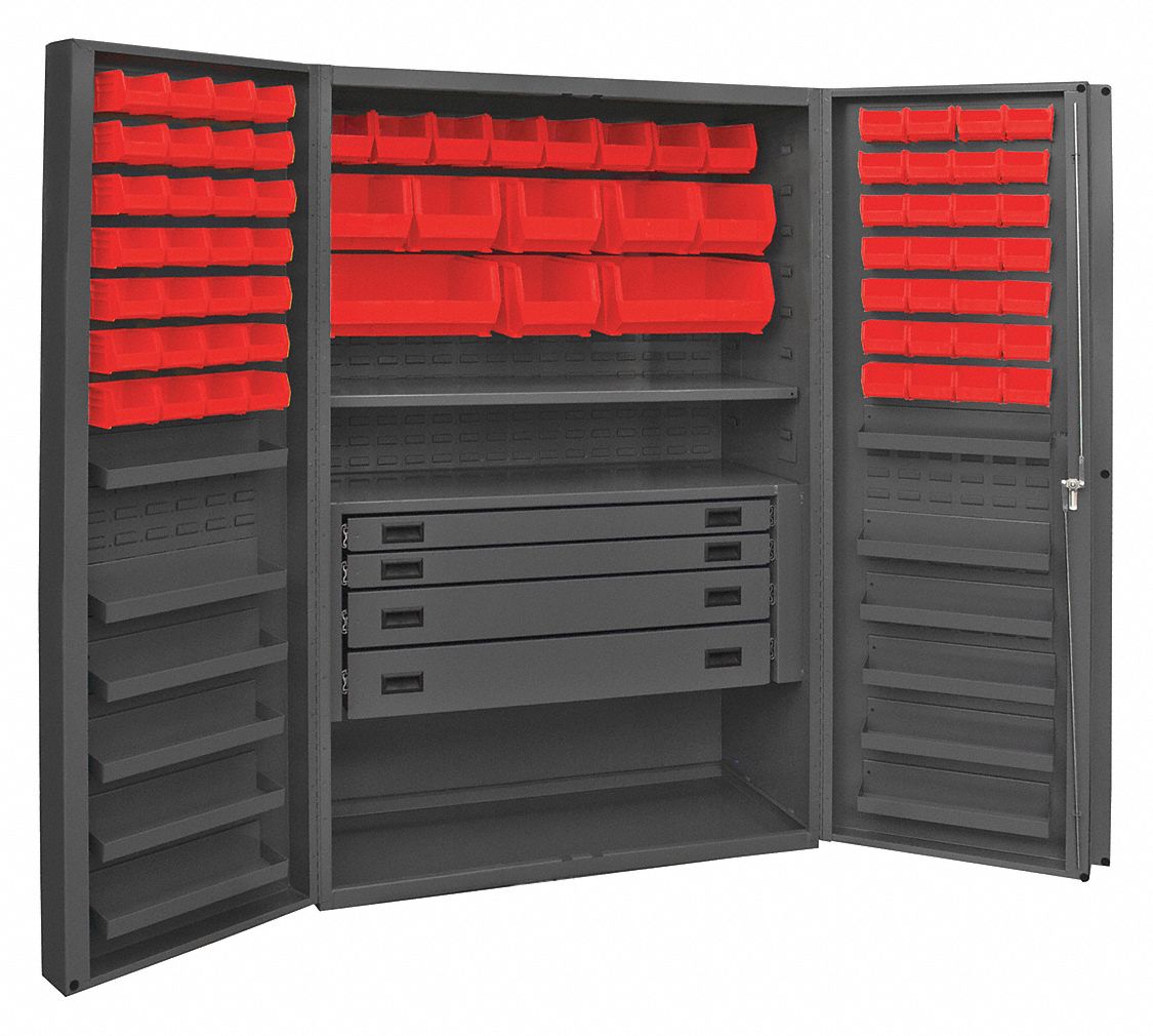 DURHAM MFG, 36 in x 24 in 72 in, 13 Shelves, Bin Cabinet - 36FC28 ...